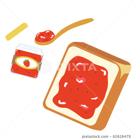 Illustration of cute bread (with jam) - Stock Illustration [62626478 ...