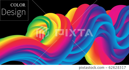 Rainbow Background. Wave Pattern. Fluid Flow. - Stock Illustration [62628317] - PIXTA