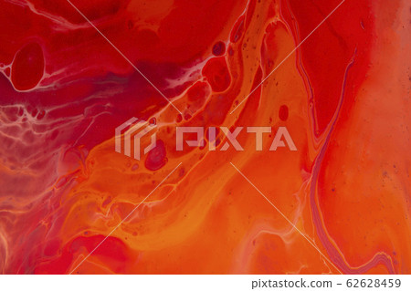 Acrylic liquid pouring painting technique, red,... - Stock Illustration ...