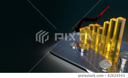 The red Arrow pointing down on graph 3d... - Stock Illustration ...