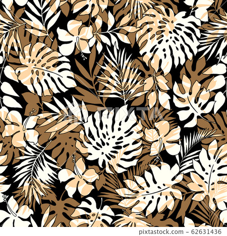 Seamless tropical plant pattern - Stock Illustration [62631436] - PIXTA