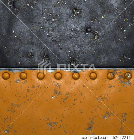 Rusty metal strip with rivets on the center... - Stock Illustration ...