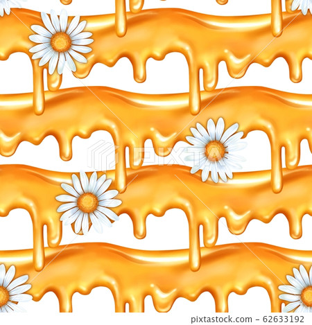 Seamless dripping honey pattern - Stock Illustration [62633192] - PIXTA