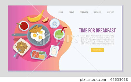 Time for breakfast web template vector... - Stock Illustration ...