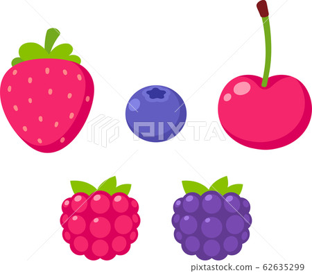 Cute cartoon berries set-插圖素材 [62635299] - PIXTA圖庫