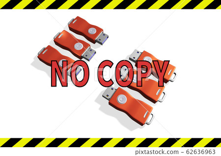 USB memory copy prohibited warning (3DCG: white... - Stock Illustration ...