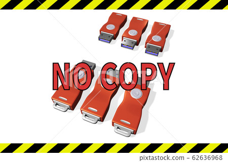 USB memory copy prohibited warning (3DCG: white... - Stock Illustration ...