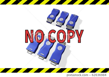 USB memory copy prohibited warning (3DCG: white... - Stock Illustration ...