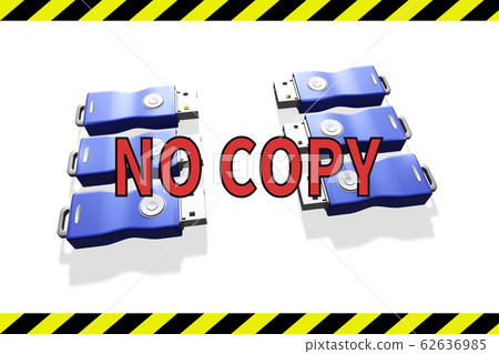 USB memory copy prohibited warning (3DCG: white... - Stock Illustration ...