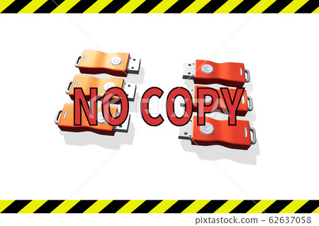 USB memory copy prohibited warning (3DCG: white... - Stock Illustration ...