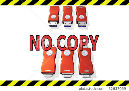 USB memory copy prohibited warning (3DCG: white... - Stock Illustration ...