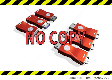 USB memory copy prohibited warning (3DCG: white... - Stock Illustration ...