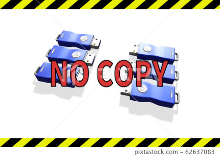 USB memory copy prohibited warning (3DCG: white... - Stock Illustration ...