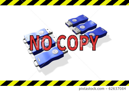 USB memory copy prohibited warning (3DCG: white... - Stock Illustration ...