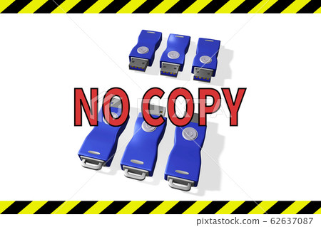 USB memory copy prohibited warning (3DCG: white... - Stock Illustration ...