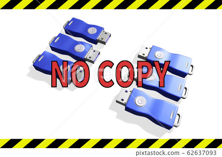 USB memory copy prohibited warning (3DCG: white... - Stock Illustration ...