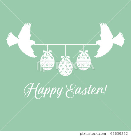 Happy Easter Bird Easter egg Festive Holiday - Stock Illustration ...