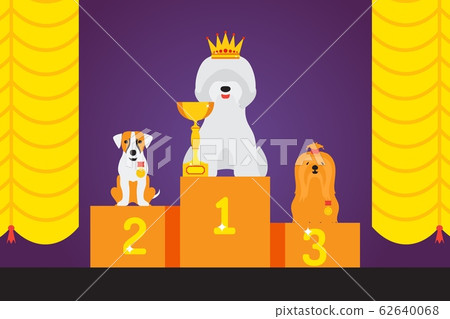 Dog show award, cute pet winner, animal... - Stock Illustration ...