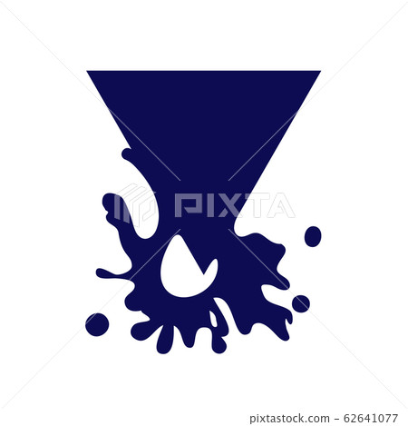 Dripping triangle dark blue icon. - Stock Illustration [62641077] - PIXTA