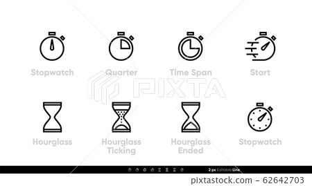 Stopwatch, Start, Timer icons vector set.... - Stock Illustration ...