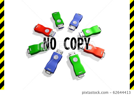 USB memory: Warning image for copy prohibition... - Stock Illustration ...