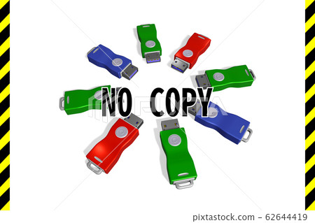 USB memory: Warning image for copy prohibition... - Stock Illustration ...