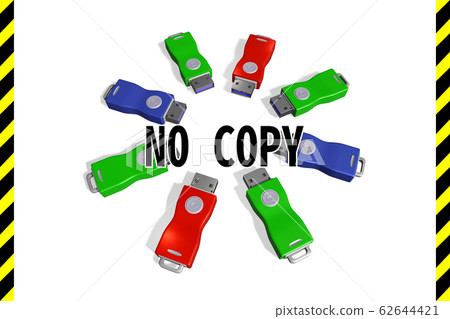 USB memory: Warning image for copy prohibition... - Stock Illustration ...