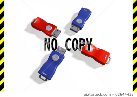 USB memory: Warning image for copy prohibition... - Stock Illustration ...