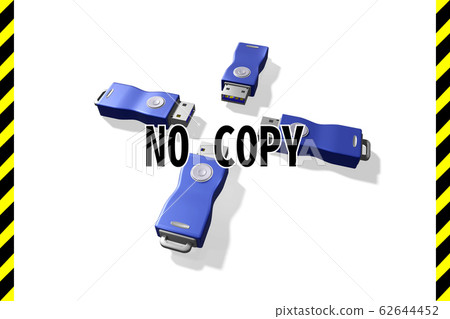 USB memory: Warning image for copy prohibition... - Stock Illustration ...