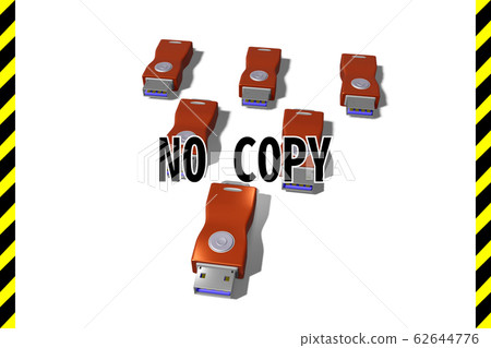 USB memory: Warning image for copy prohibition... - Stock Illustration ...