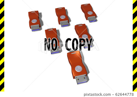 USB memory: Warning image for copy prohibition... - Stock Illustration ...
