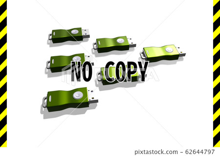USB memory: Warning image for copy prohibition... - Stock Illustration ...
