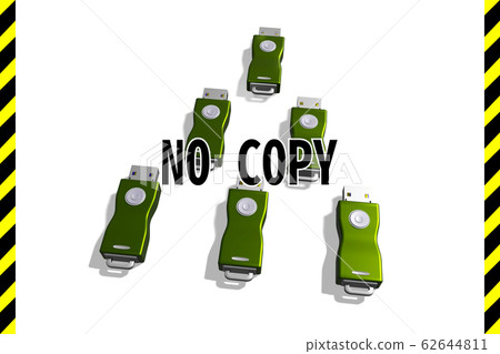 USB memory: Warning image for copy prohibition... - Stock Illustration ...