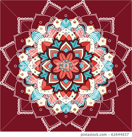 Mandala patterns on red background - Stock Illustration [62644837] - PIXTA