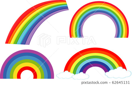 Set of different shapes of rainbows on white - Stock Illustration ...