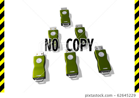 USB memory: Warning image for copy prohibition... - Stock Illustration ...