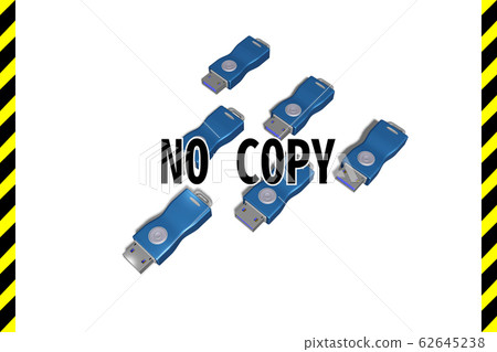 USB memory: Warning image for copy prohibition... - Stock Illustration ...