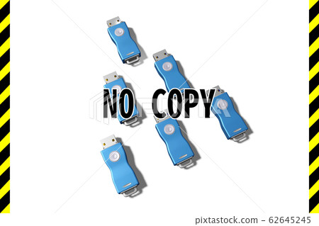 USB memory: Warning image for copy prohibition... - Stock Illustration ...