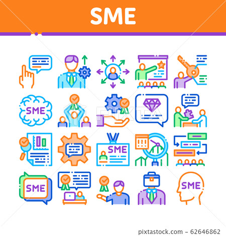 Sme Business Company Collection Icons Set Vector - Stock Illustration ...