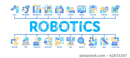 Robotics Master Minimal Infographic Banner Vector - Stock Illustration ...