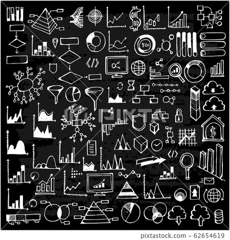 Set of Data Drawing illustration Hand drawn doodle - Stock Illustration ...