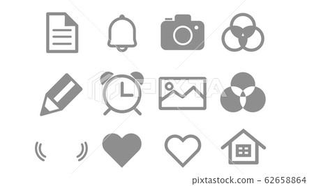 Basic simple shape icon set - Stock Illustration [62658864] - PIXTA