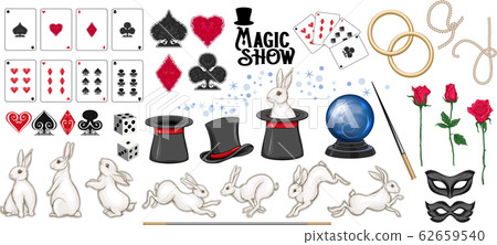 Collection of magician for performance.... - Stock Illustration ...