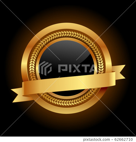 Gold Circle Emblem. Isolated Vector Illustration - Stock Illustration ...