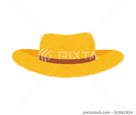 Yellow straw hat cartoon. Vector Illustration-插圖素材 [62662924] - PIXTA圖庫