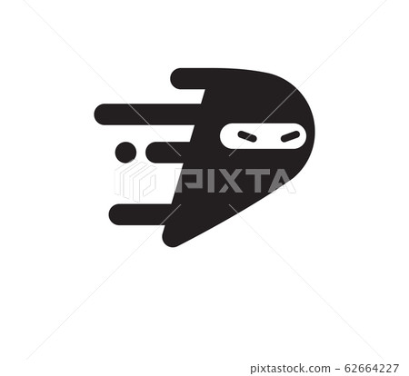 Abstract Ninja with letter base D. Isolated Vector - Stock Illustration ...