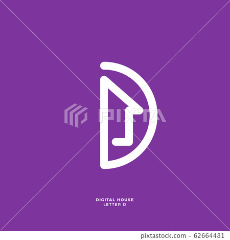 abstract Half Side of a House form letter D - Stock Illustration ...