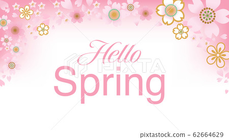 Cherry blossoms and petals background... - Stock Illustration [62664629 ...