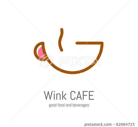 Abstract Wink expression in coffee cup-插圖素材 [62664725] - PIXTA圖庫