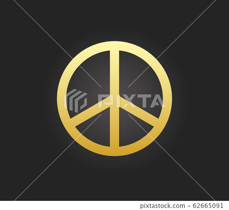 golden peace sign. Isolated Vector Illustration - Stock Illustration ...